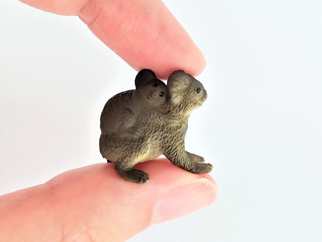 Tiny Koala Bear With Baby Figurine - Soft Plastic Animal for Fairy ...