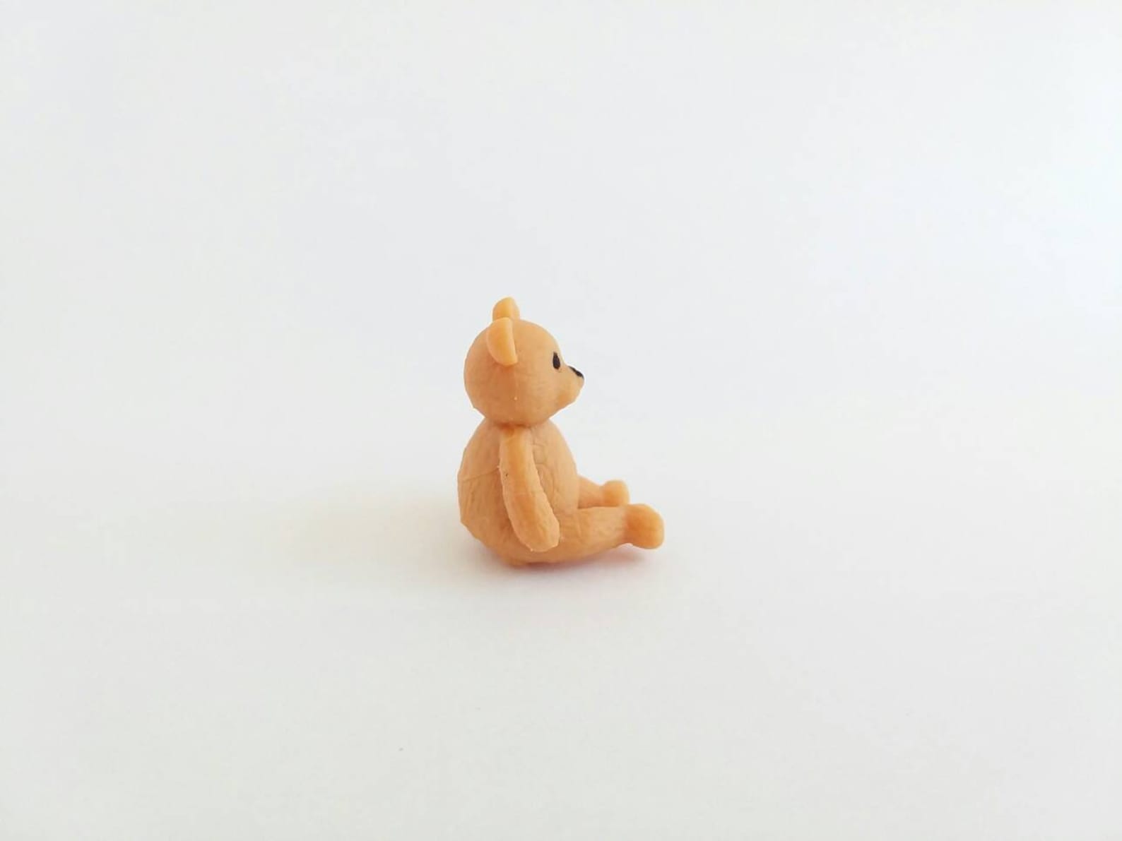 Tiny Teddy Bear Figurine - Soft Plastic Stuffed Animal for Diorama or ...