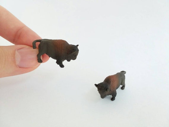 Tiny Bison Figurine Soft Plastic Animal for Fairy Garden | Etsy