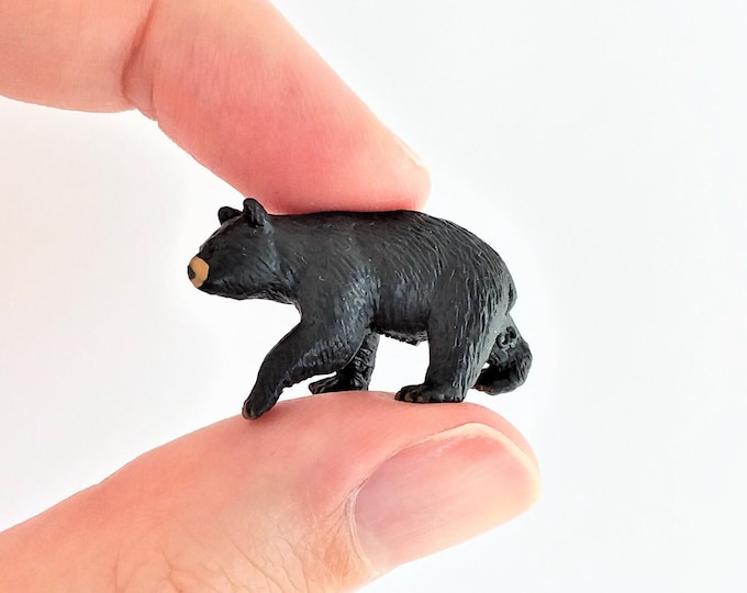Tiny Bear Figurine - Soft Plastic Animal for Fairy Garden, Diorama, or ...