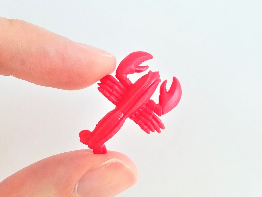 Tiny Lobster Figurine - Soft Plastic Animal for Diorama or Aquarium ...