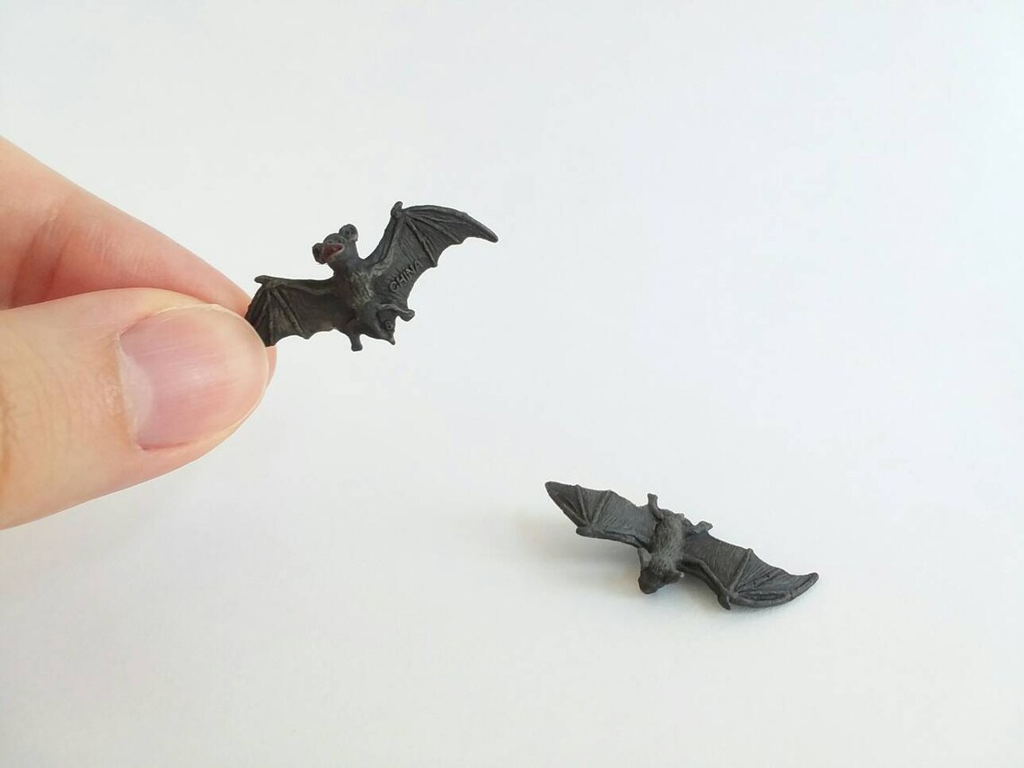 Tiny Bat Figurine Soft Plastic Animal for Fairy Garden - Etsy
