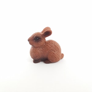 Tiny Rabbit Figurine - Soft Plastic Bunny for Fairy Garden, Diorama ...