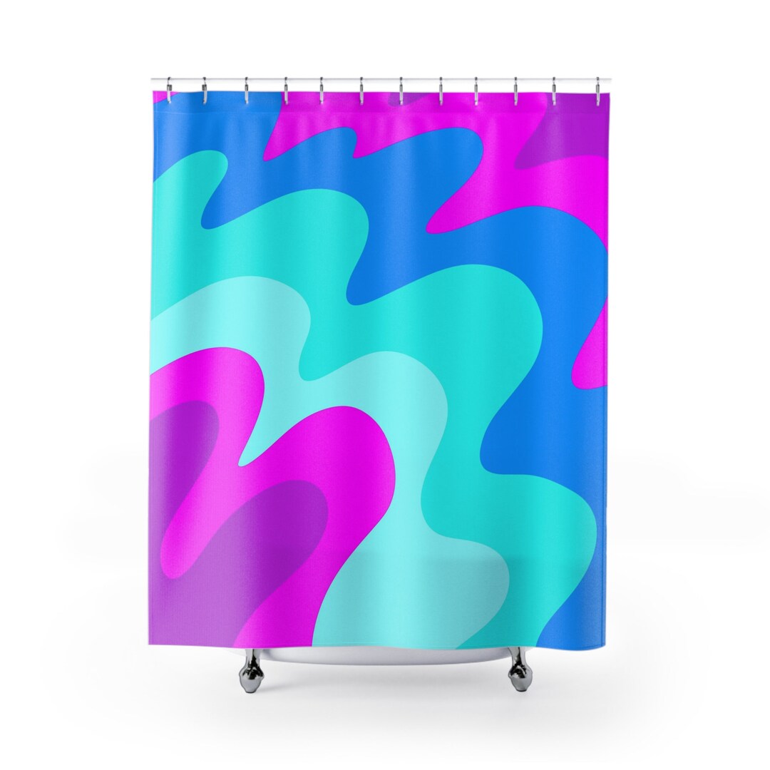 70s Shower Curtain Retro Funky Artistic Boho Shower Curtain Etsy