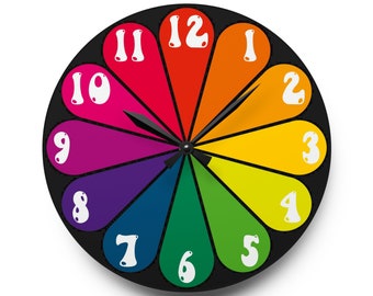 Rainbow Magic Wall Clock Colorful Bohemian Art Multicolor - Etsy