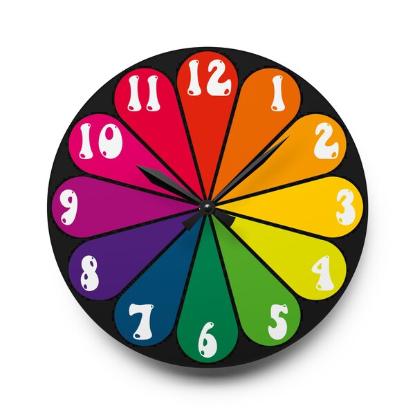 Rainbow Wall Clock - Etsy