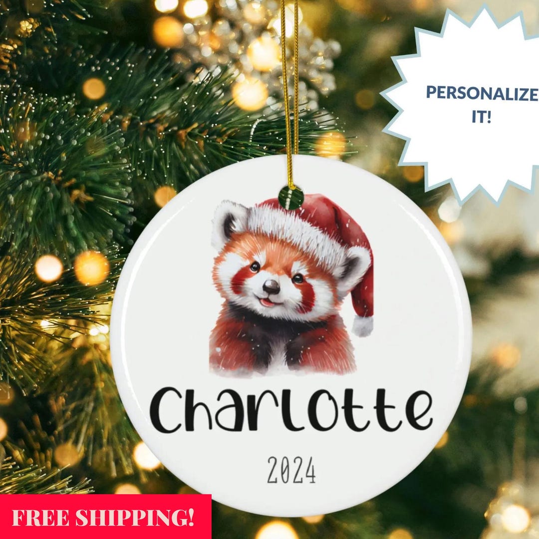 Personalized Red Panda Christmas Ornament | Custom Red Panda Gift Idea ...