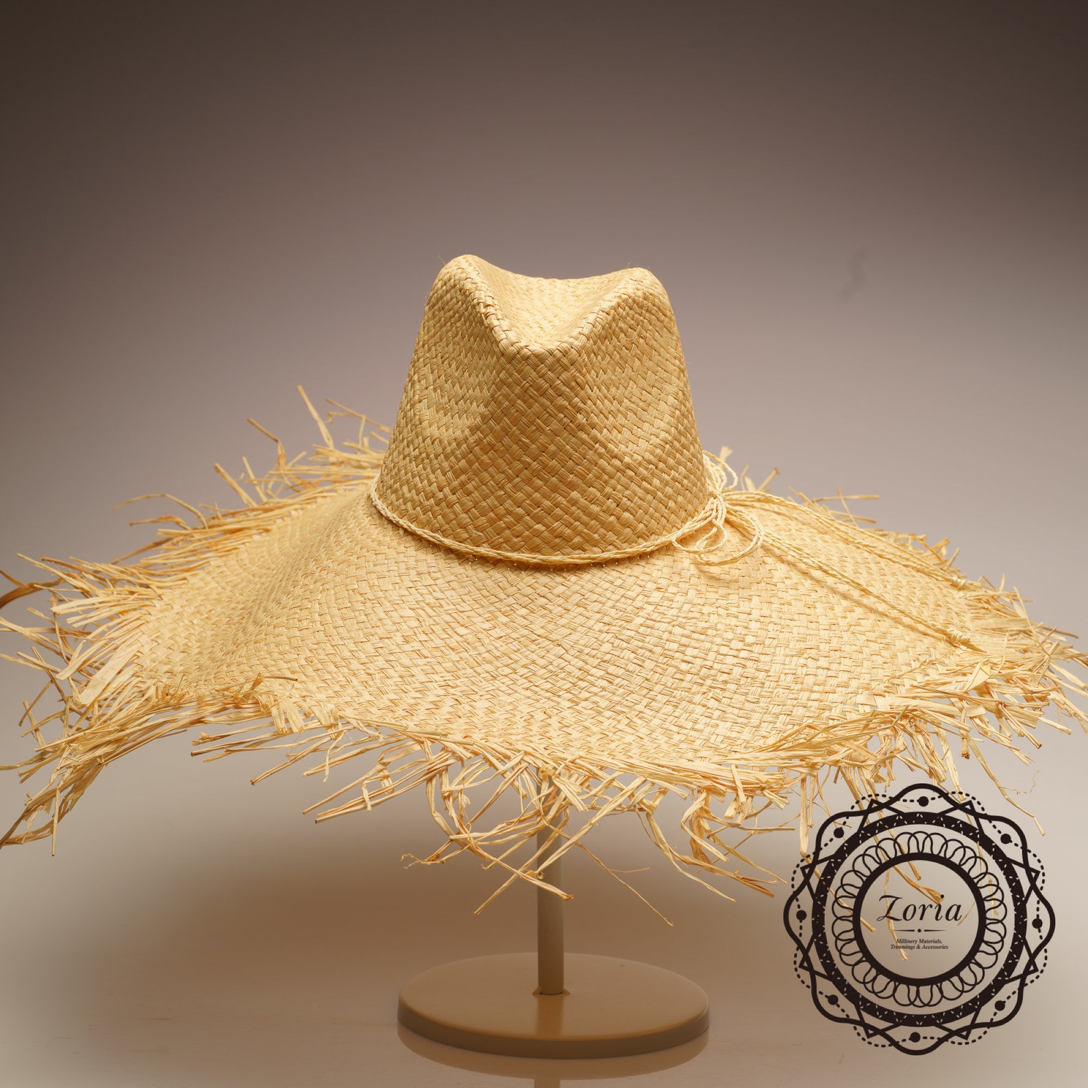 Wide Brim Fringe Raffia Fedora Beach Hat for Woman Natural - Etsy