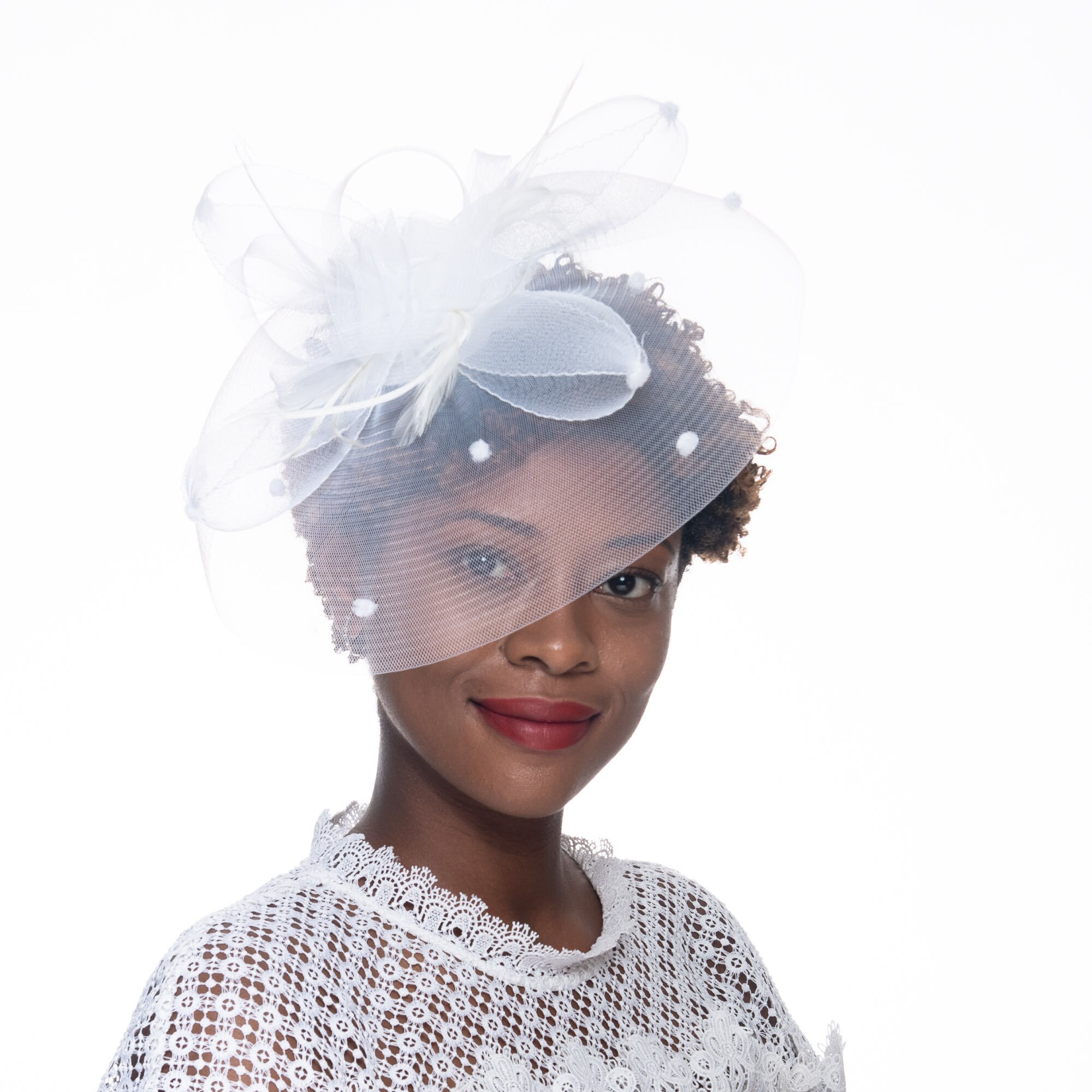 Crinoline Feather Fascinator Cocktail Headband or Comb | 5651C/5651H - Etsy