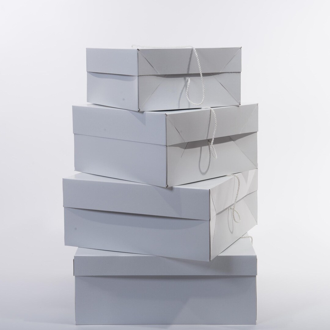 White Paper Square Hat Box | HB5183 - Etsy