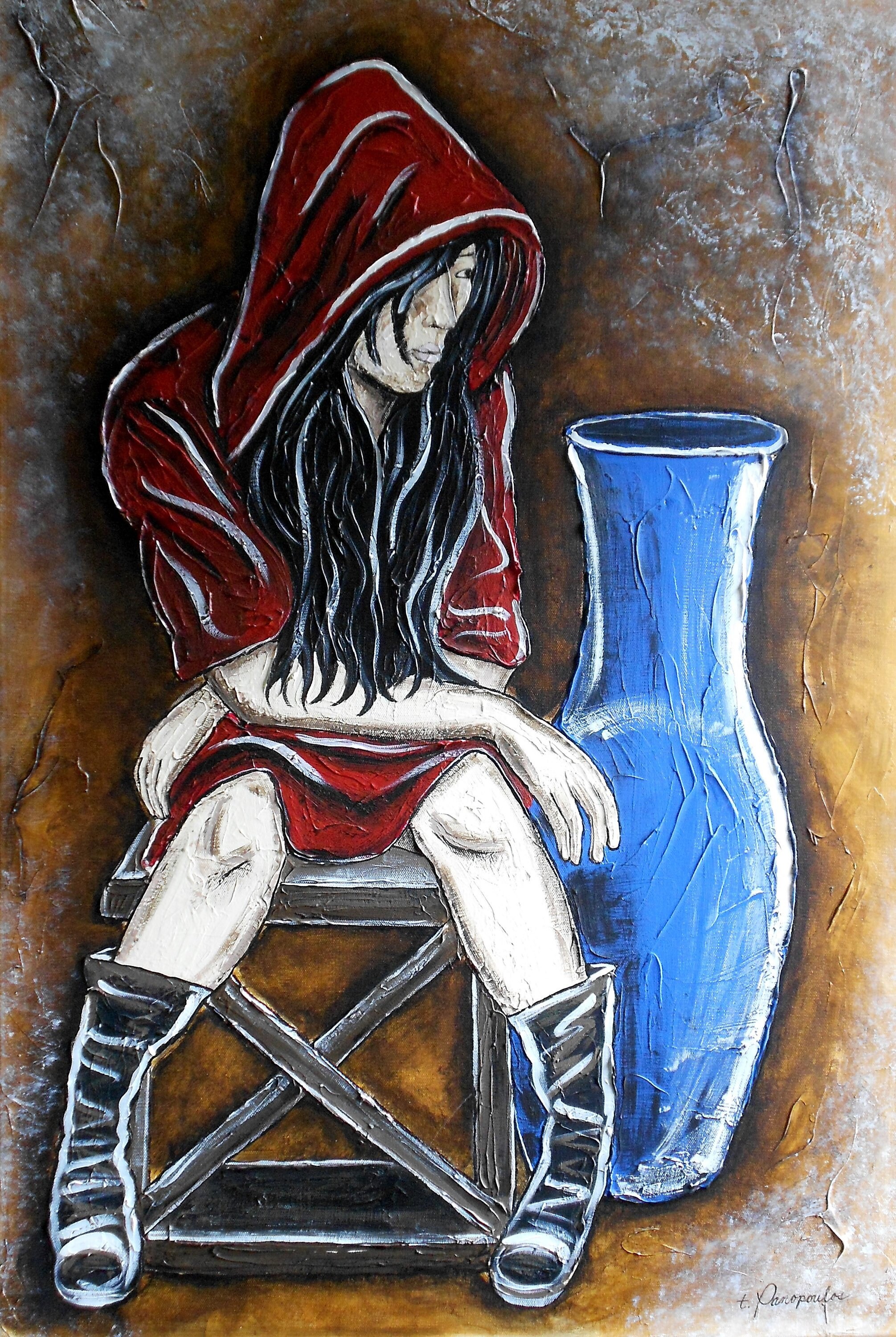 Woman in Red / Red Dress Art/ Nalda/ Woman Art/red Dress Painting/lady ...