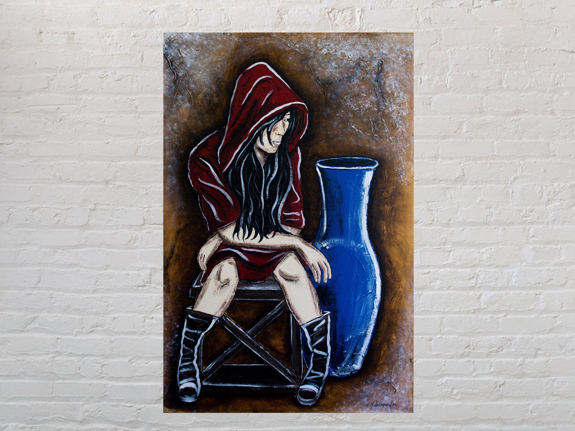 Woman in Red / Red Dress Art/ Nalda/ Woman Art/red Dress - Etsy