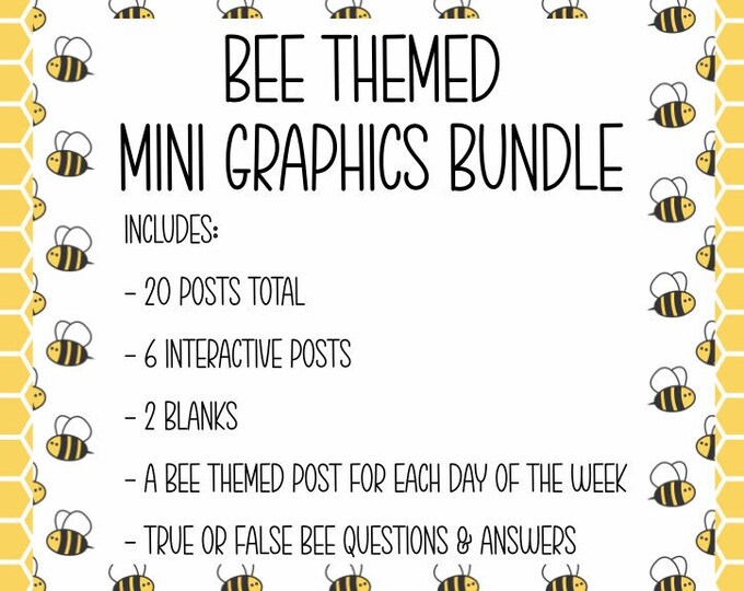Bee Themed Mini Graphics Bundle - Interactive Social Media Content ...