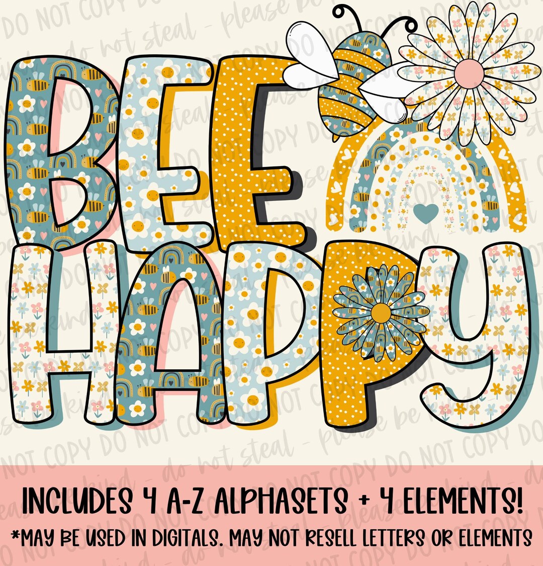 Bee Happy Alphaset - 4 A-Z Alphabet Sets + 4 Matching Elements - Spring ...