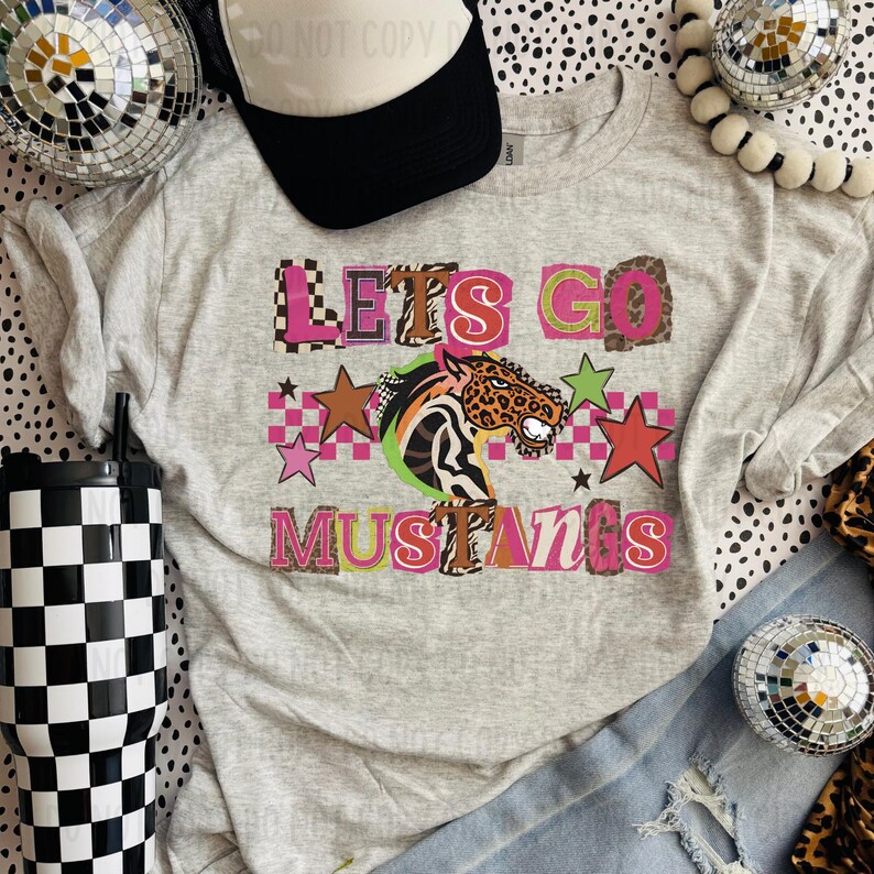 Let's Go Mustangs PNG – Ransom Style Mascot Digital Design – Gender ...