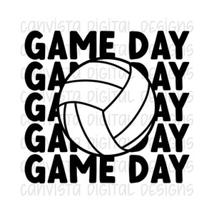 Game Day PNG File - Commercial Use Print File - Volleyball Game Day ...