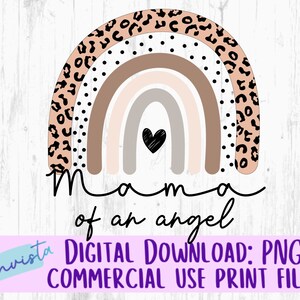 Mama of an Angel PNG File for Sublimation Commercial Use Print File ...