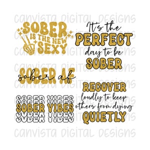 Sobriety Bundle PNG Files for Sublimation/dtf Commercial Use Print File ...