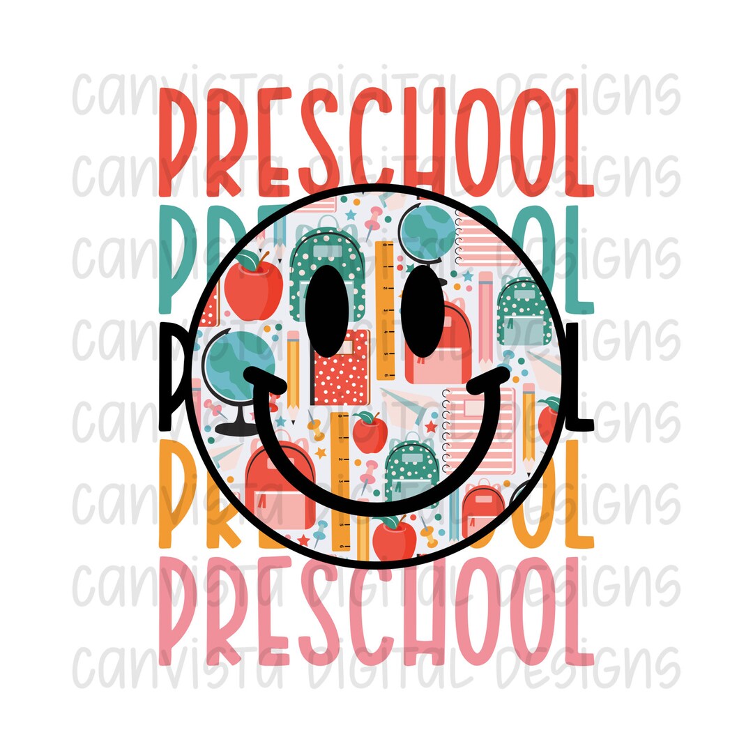 Preschool Smiley PNG File - Digital Design - Commercial Use Print File ...