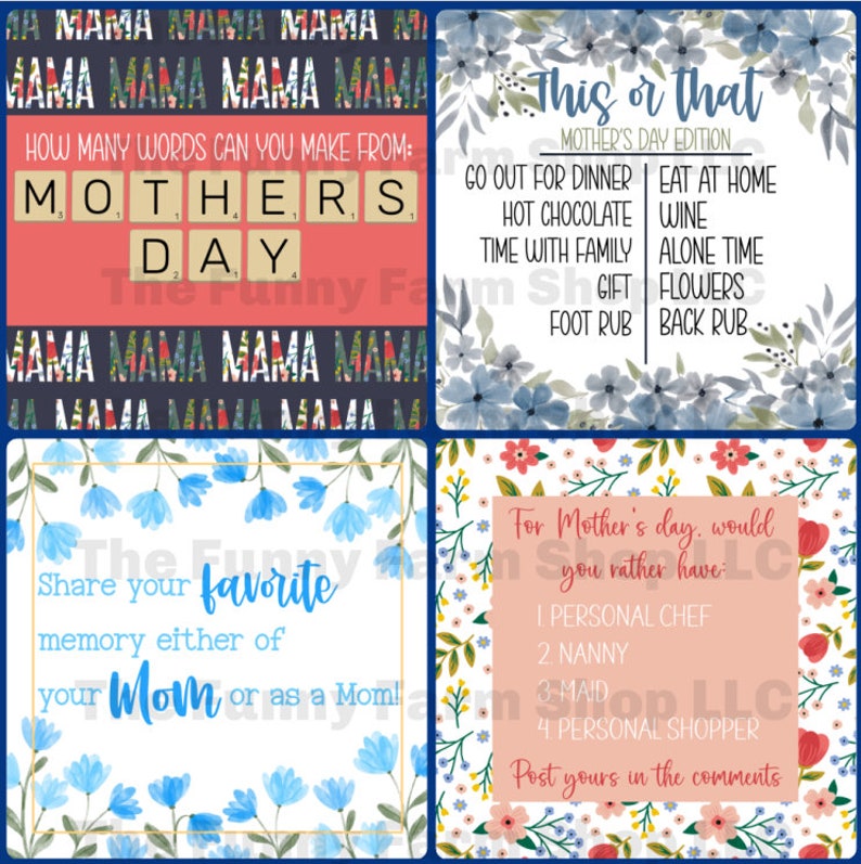 Mother's Day Graphics Bundle Mom Social Media Content - Etsy
