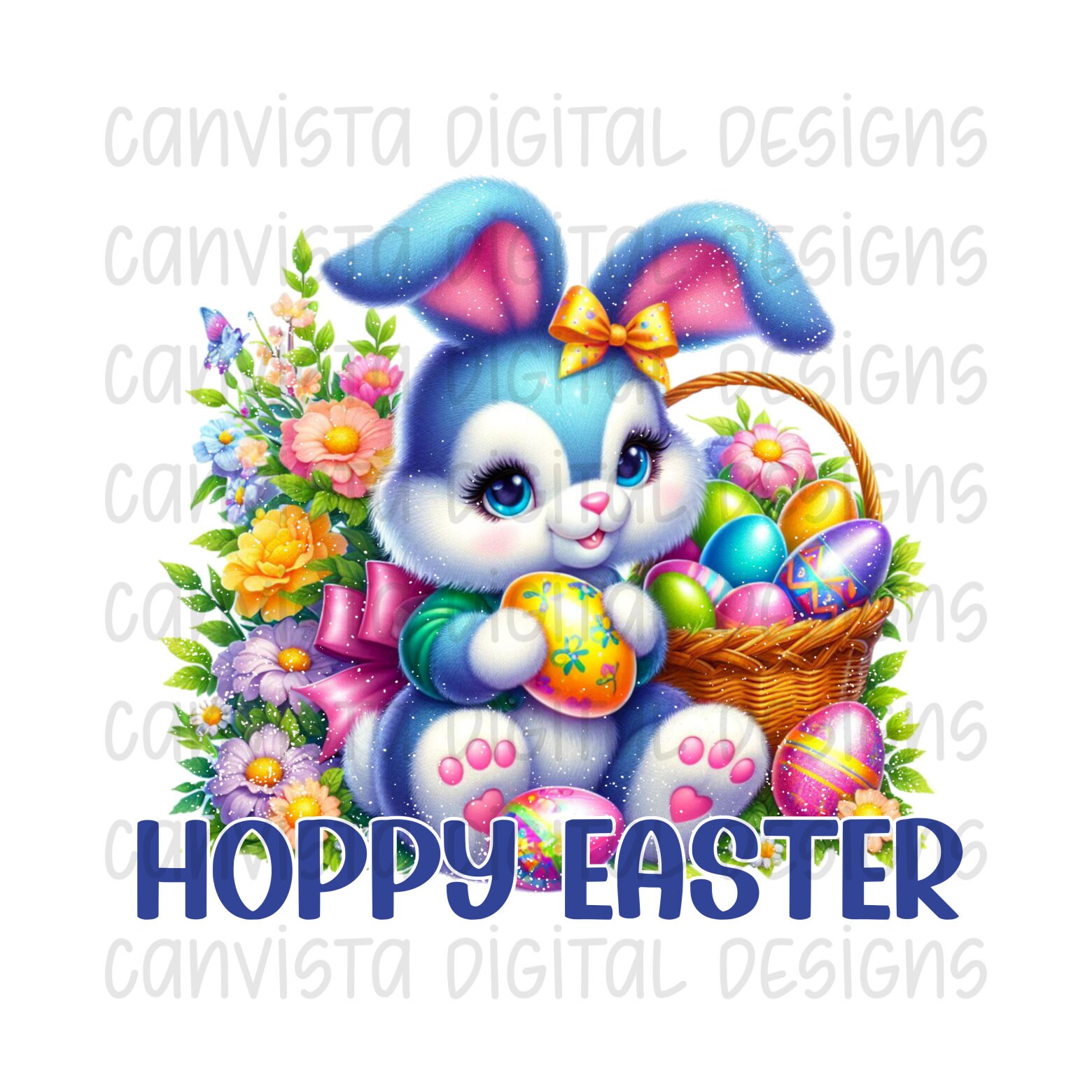 Hoppy Easter PNG File Digital Design Commercial Use Print File Easter ...