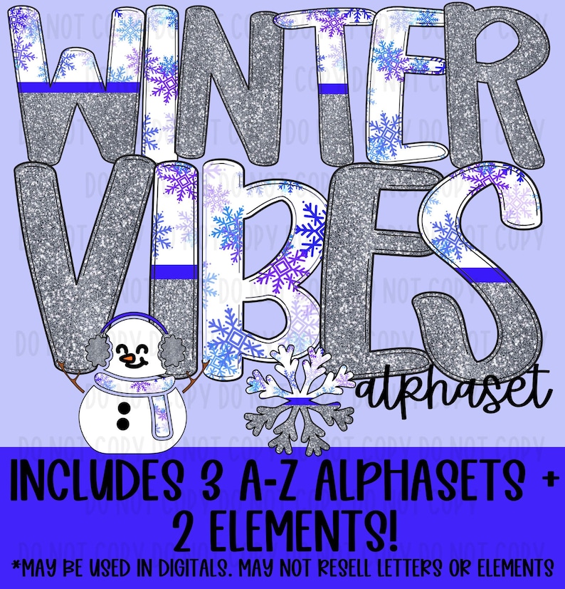 Winter Vibes Alphaset - 3 A-Z Alphabet Sets - Winter Themed Alphabet ...