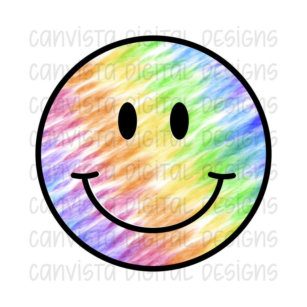 Tie Dye Smiley Face PNG File for Sublimation Commercial Use Print File ...