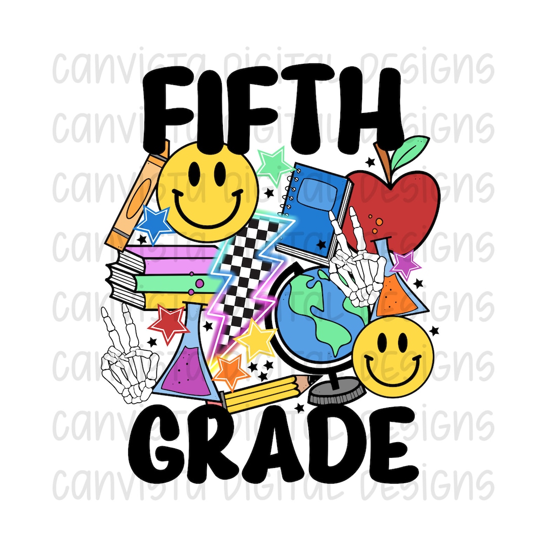 Fifth Grade PNG File for Sublimation/dtf Commercial Use Print File ...