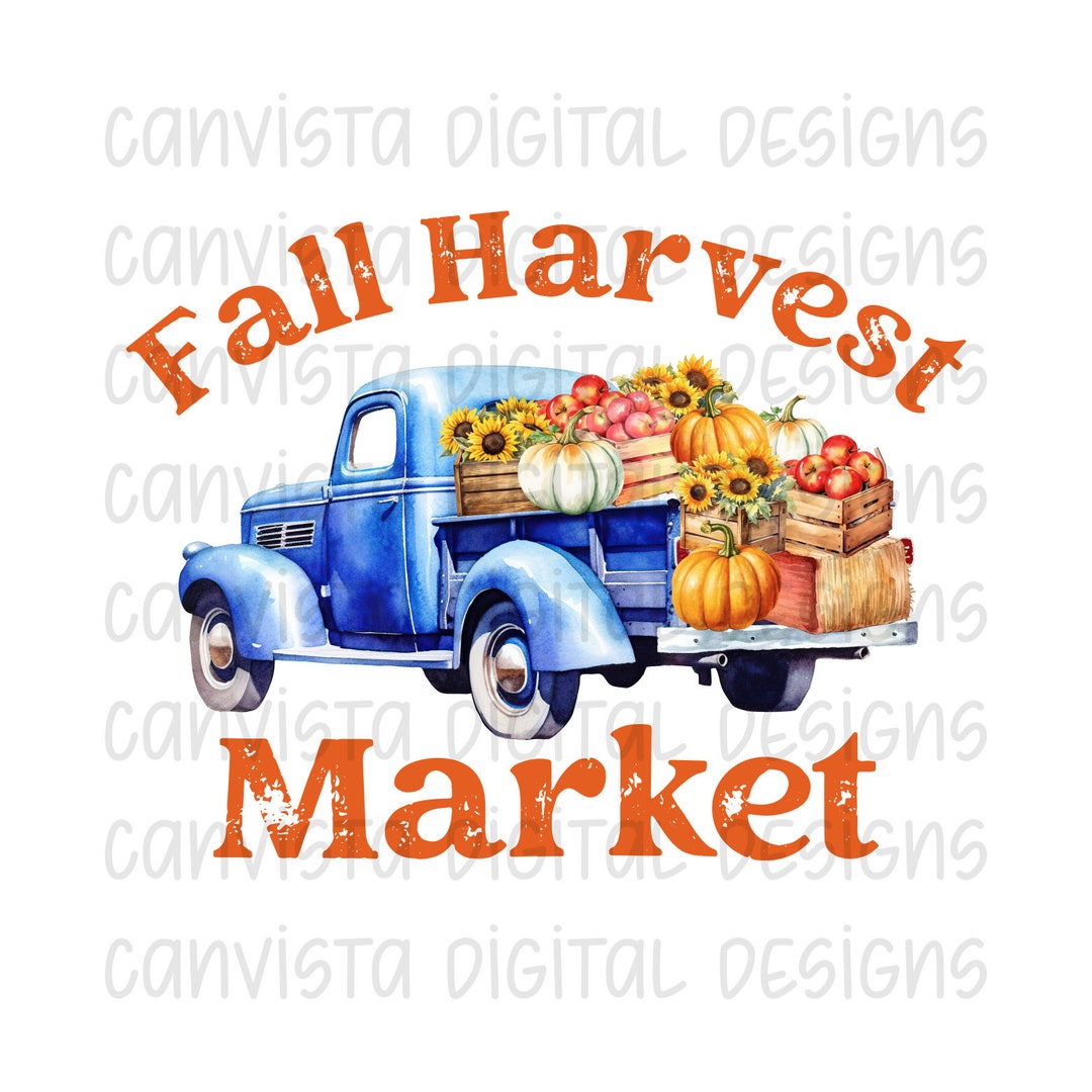Fall Harvest Market PNG File - Commercial Use Print File - Autumn ...