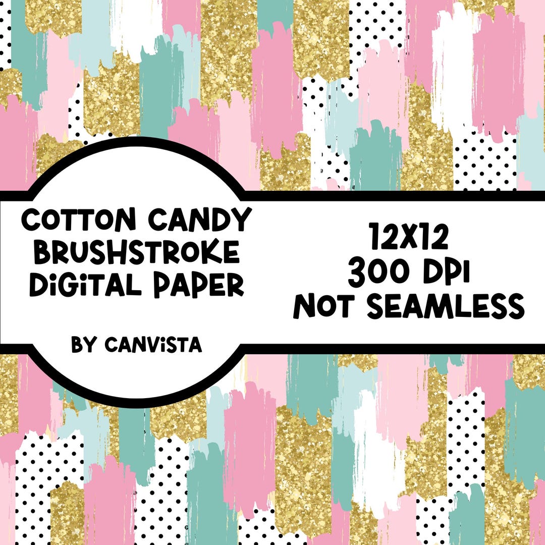 Cotton Candy Polka Dot Brush Stroke Digital Paper - Commercial Use ...