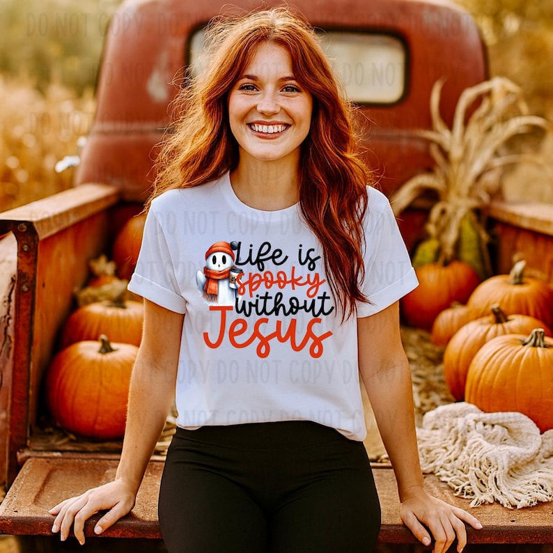 Life is Spooky Without Jesus PNG File - Digital Design - Cute Ghost ...