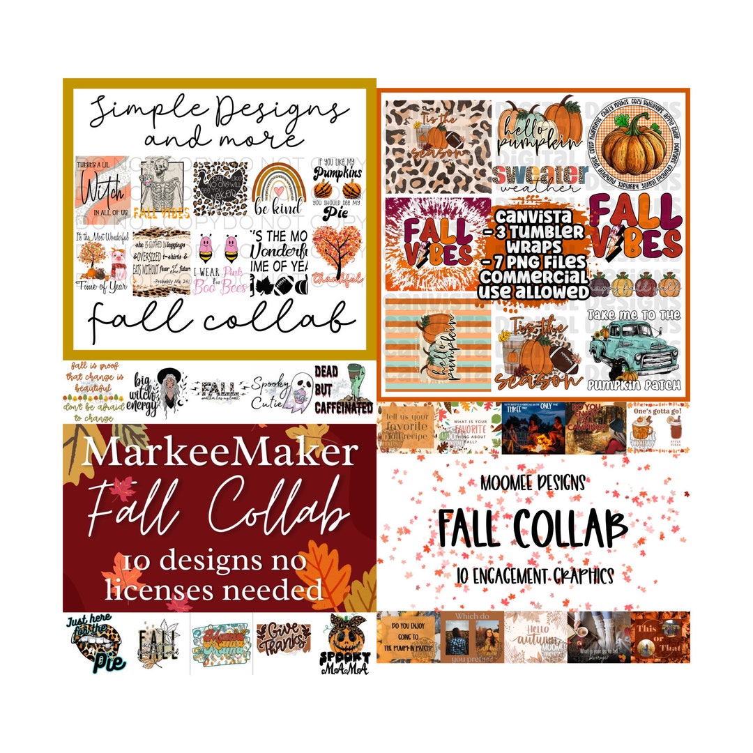 Fall Bundle - 40 PNG Files for Sublimation/dtf - Engagement Graphic ...