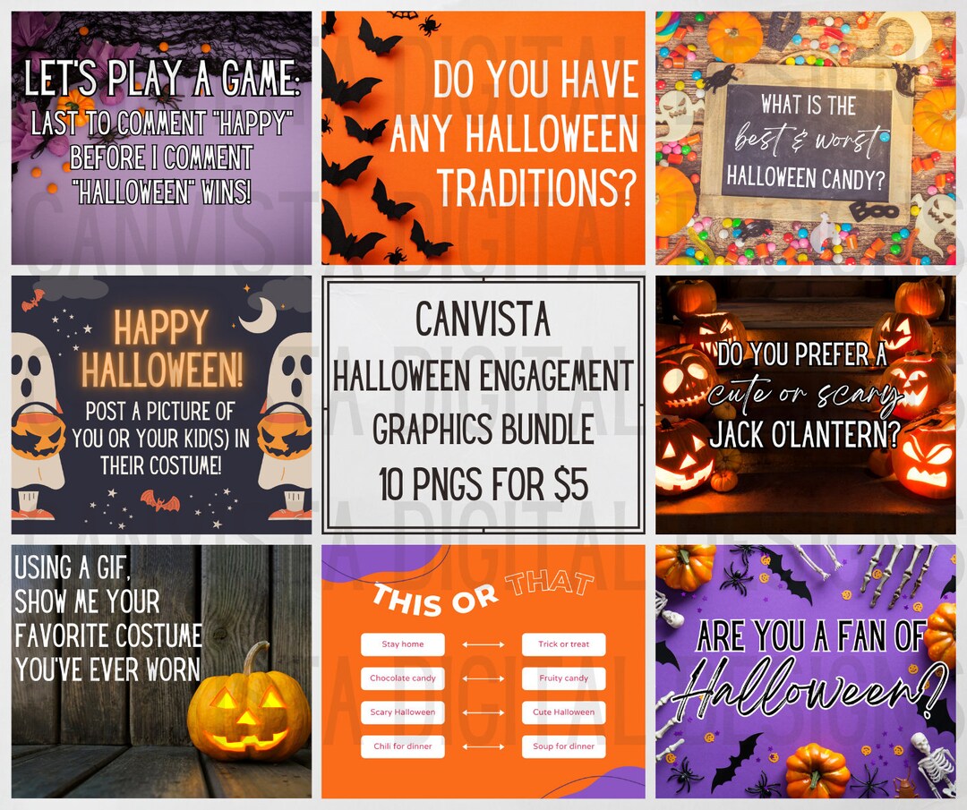 Halloween Themed Mini Graphics Bundle - Interactive Social Media ...