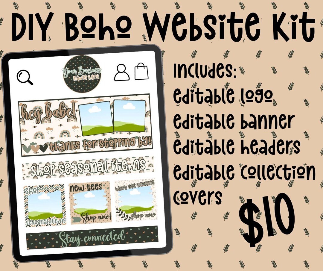 Boho Themed Website Kit - DIY Website Facelift - Editable Canva ...