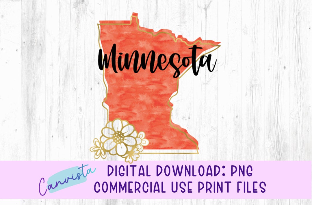 Minnesota PNG File for Sublimation Watercolor State Minnesota State PNG ...