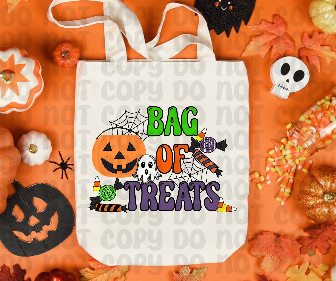 Bag of Treats PNG File - Commercial Use Print File - Halloween Design ...