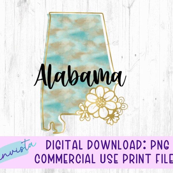 Watercolor State - Etsy