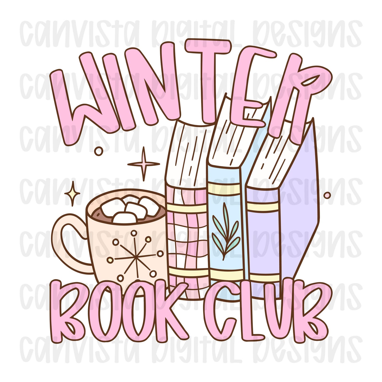 Winter Book Club PNG File - Digital Design - Winter Bookish Design ...