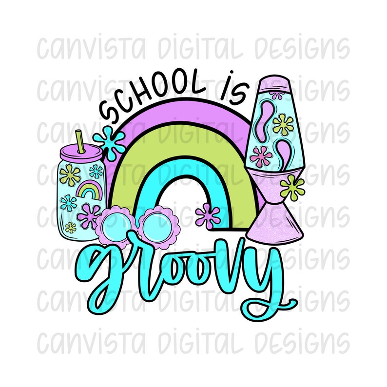School is Groovy PNG File Digital Design Commercial Use Print File ...