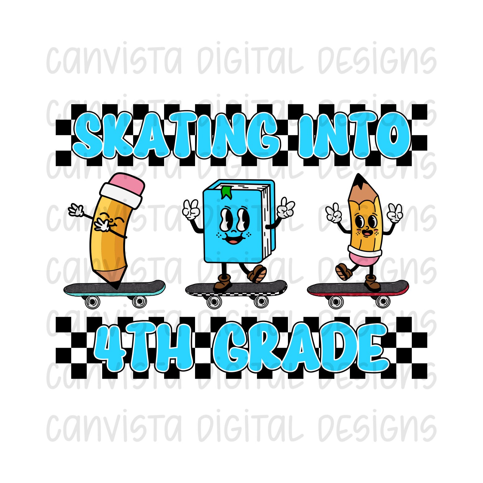 Skating Into Fourth Grade PNG File for Sublimation/dtf - Etsy