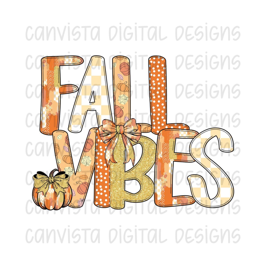 Fall Vibes PNG File - Digital Design - Brush Stroke Pumpkin - Coquette ...