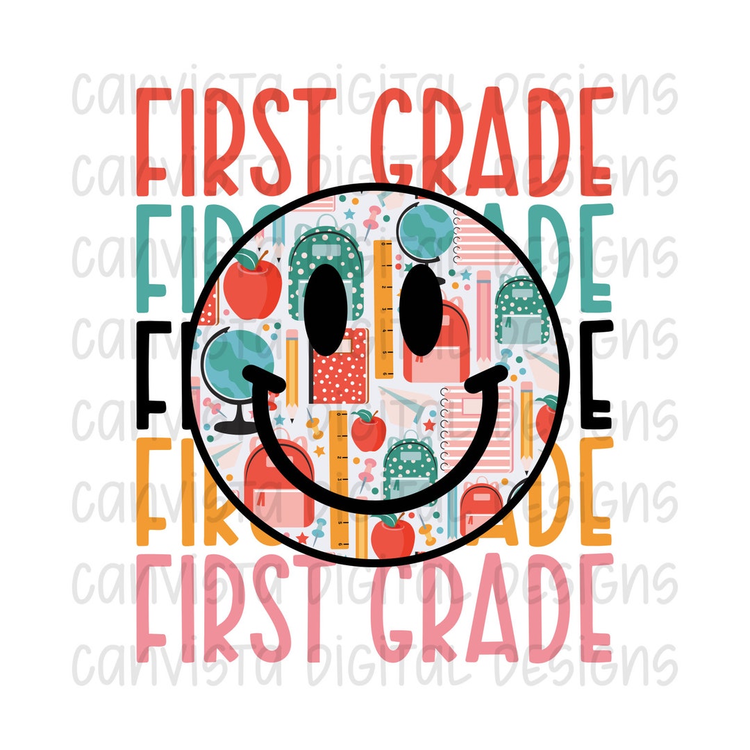 First Grade Smiley PNG File - Digital Design - Commercial Use Print ...