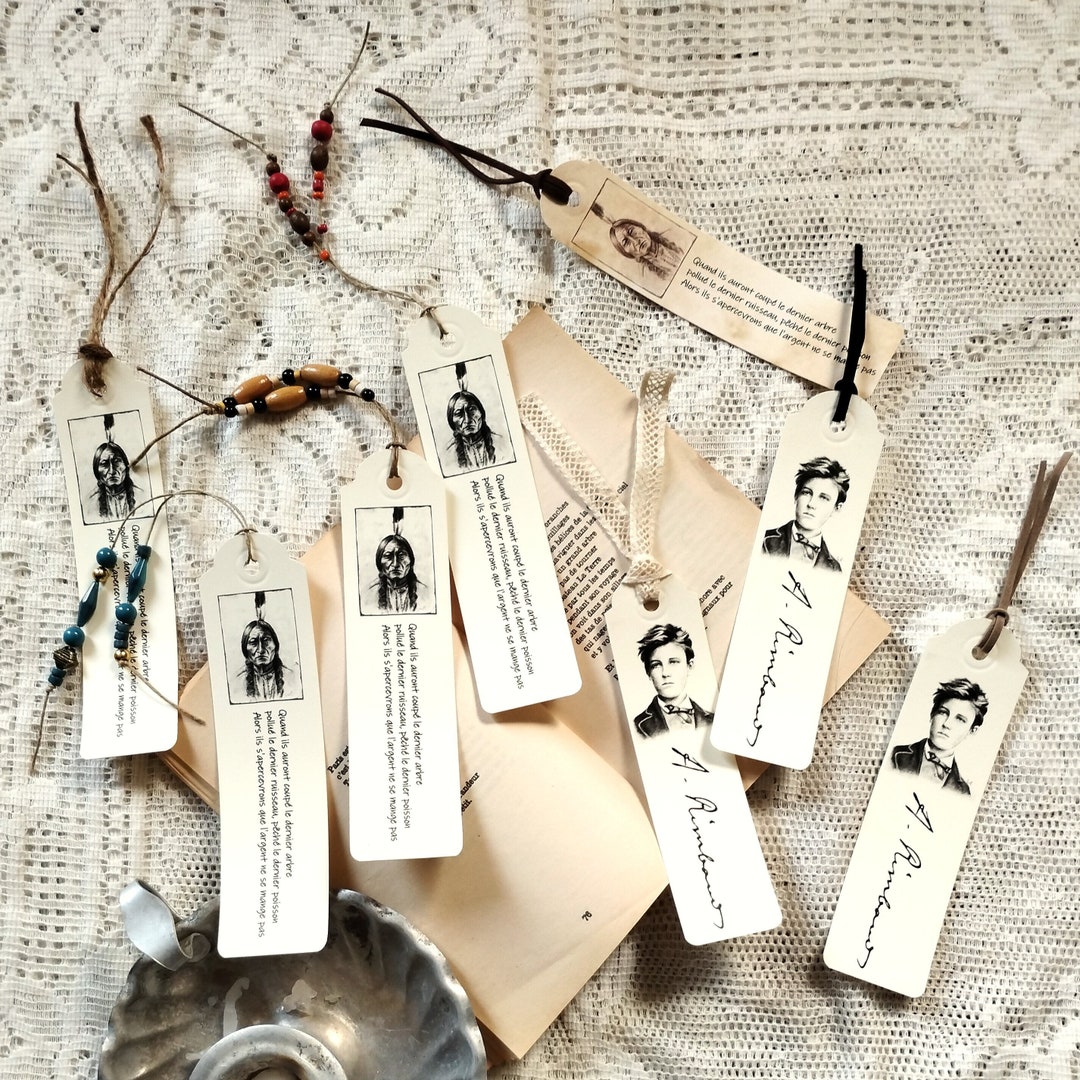 Arthur Rimbaud or Sitting Bull Bookmark Portrait / Native American ...