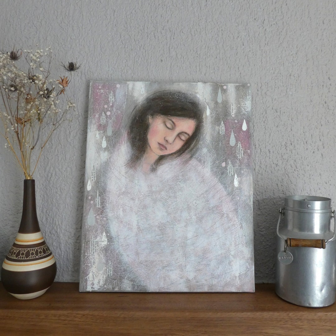 Painting cocoon Girl Woman Cocoon Cocooning Softness Words Protected ...