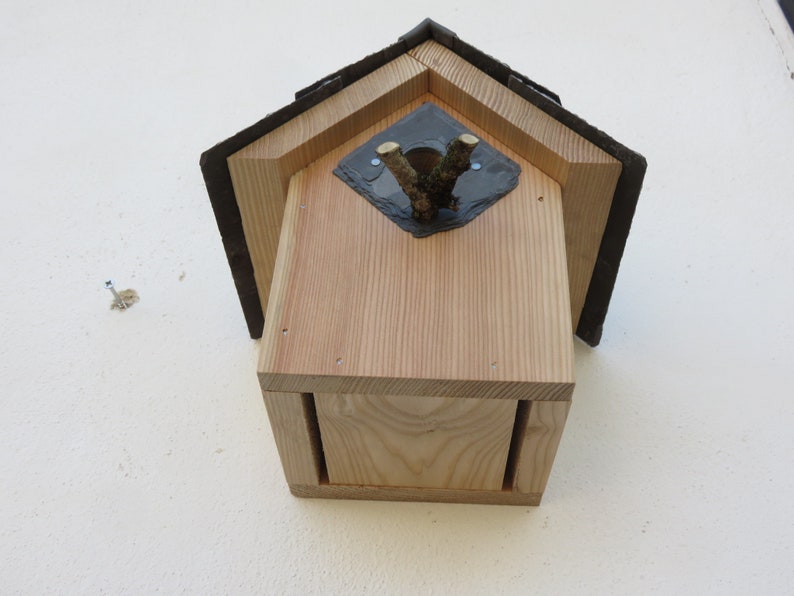 Bird House Nest Box With Welsh Slate Roof Blue Tit Box - Etsy UK