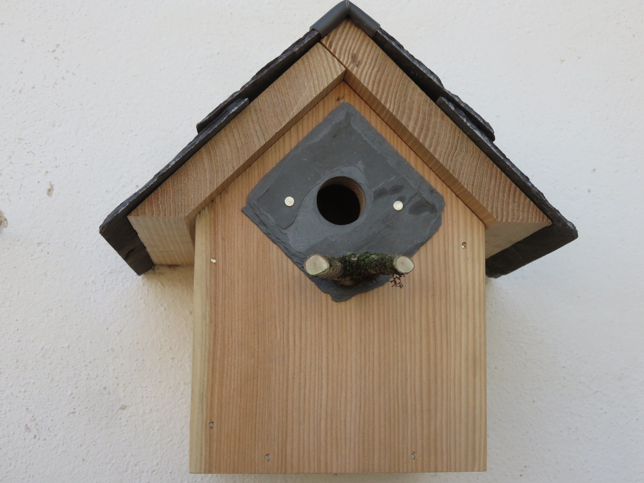 Bird House Nest Box With Welsh Slate Roof Blue Tit Box - Etsy UK