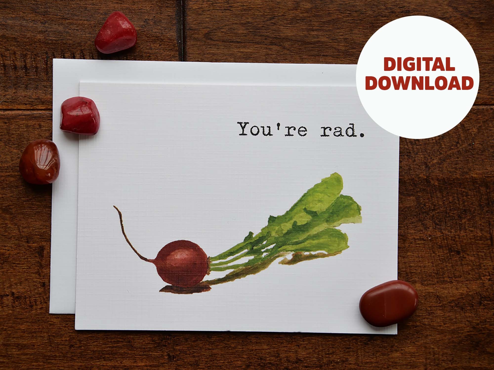 Cute Vegetable Card Gratitude Card PRINTABLE CARD You're the Best You ...