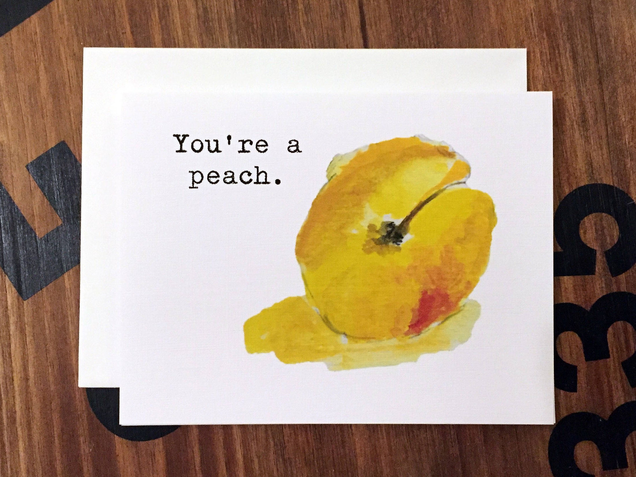 You're a Peach Peach Pun Pun Thank You Chef Card Fruit - Etsy UK