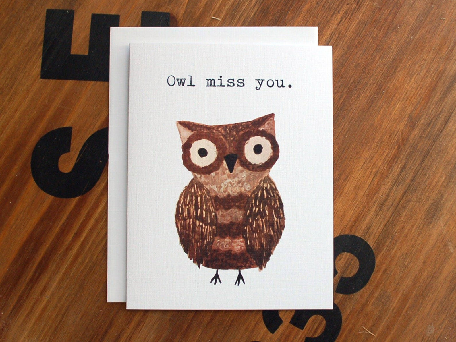 Owl Miss You Sweet Greeting Card Owl Greeting Card - Etsy Italia