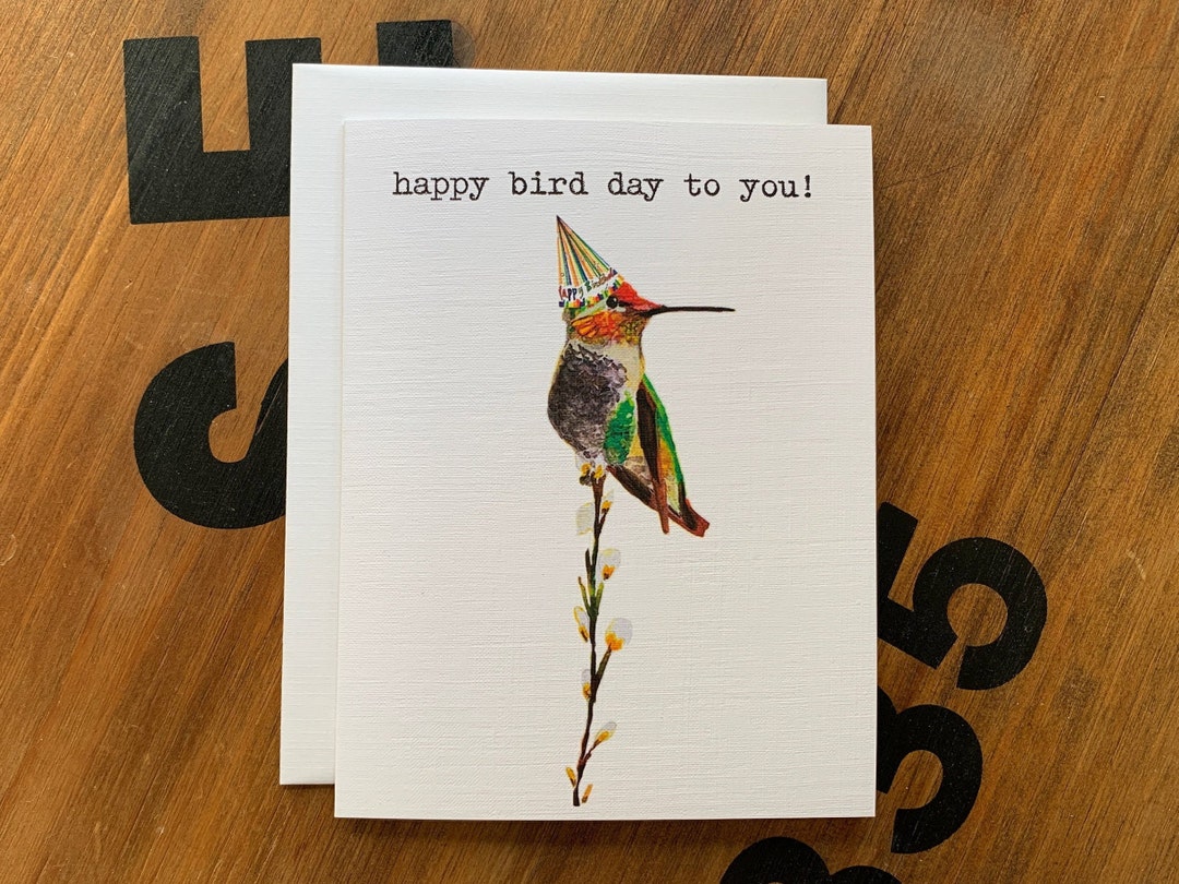 Hummingbird Birthday Greeting Card - Etsy